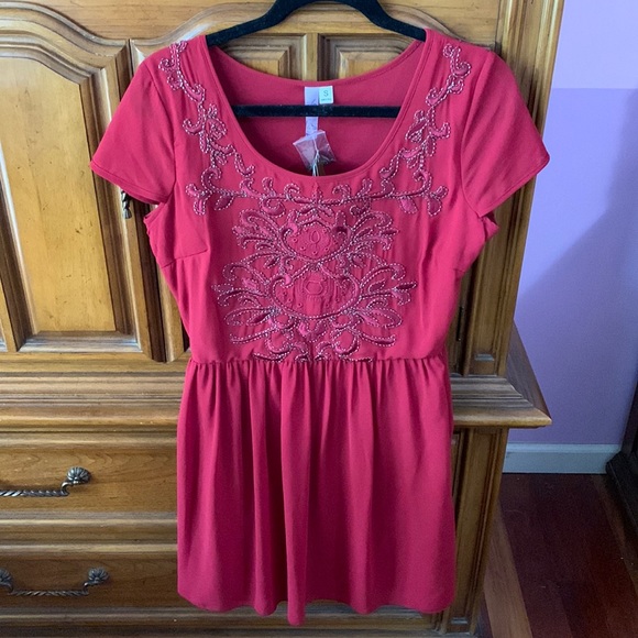 Francesca's Collections | Dresses | Nwt Francescas Red Beaded ...